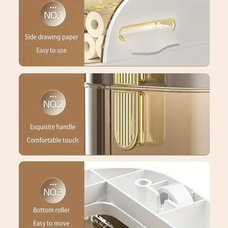 BowLift | BathroomBliss Rolling Cabinet | Space-saving bathroom ...