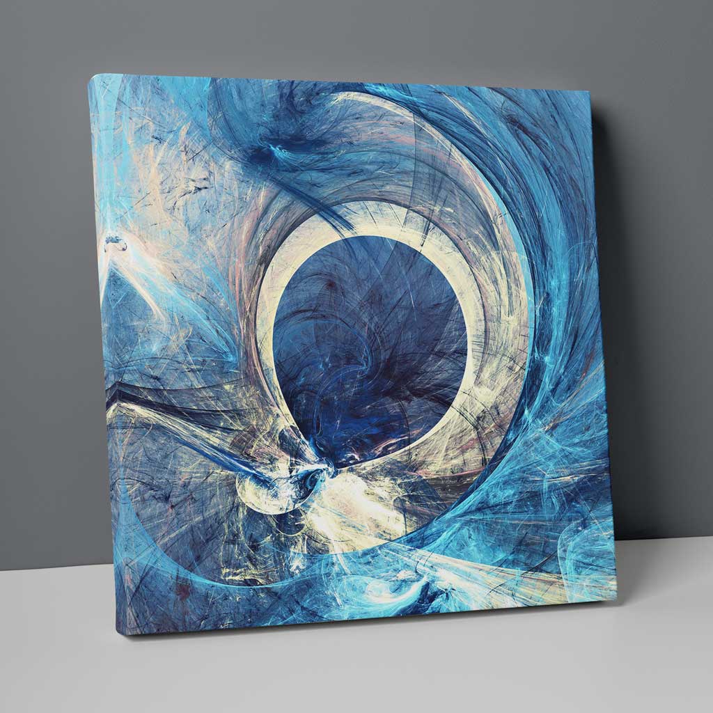 Abstract Fractal Blue and Yellow No. 2 Print on Canvas | Bowlift
