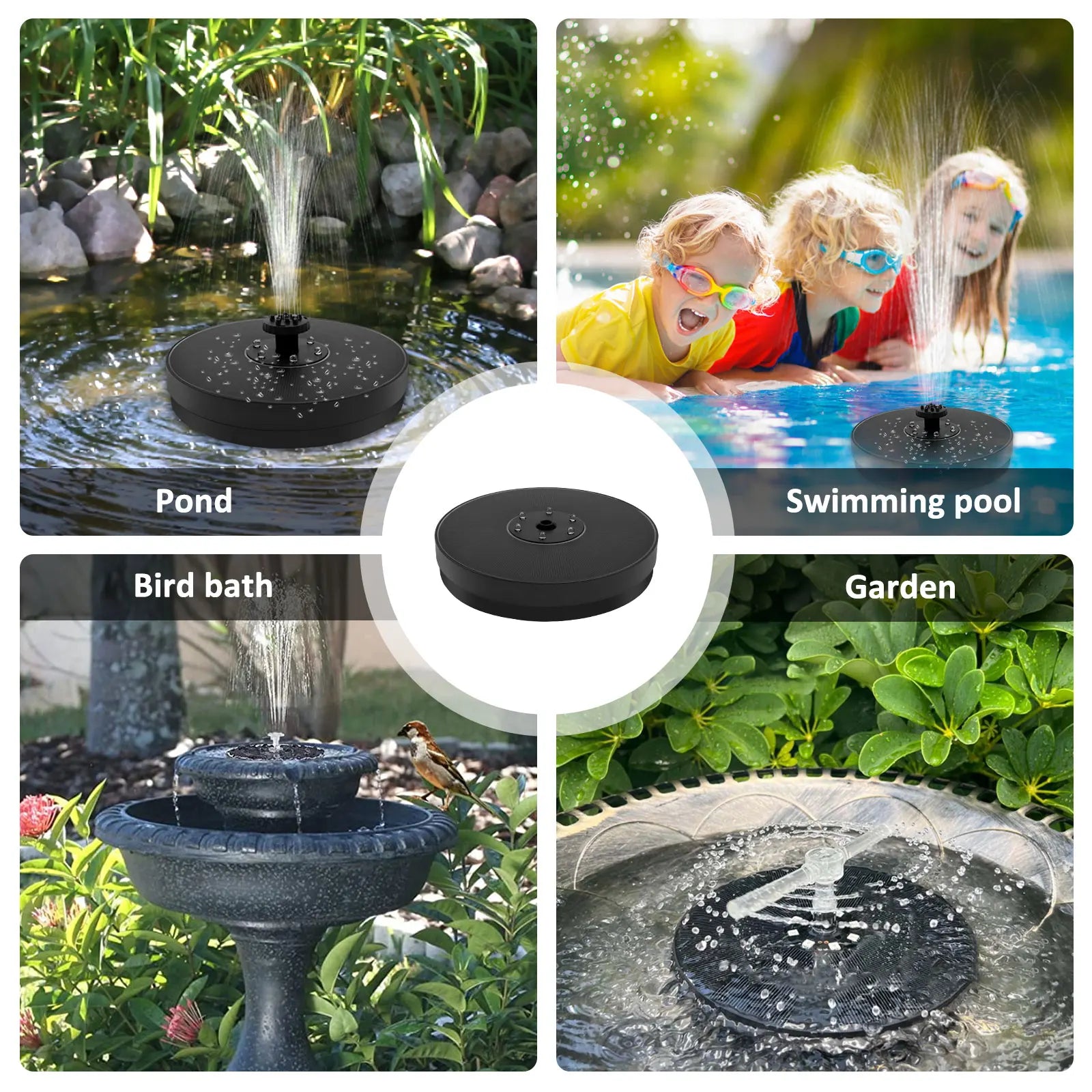 BowLift | AquaLume Solar Spring | 3W Solar Fountain with LED Color Play ...