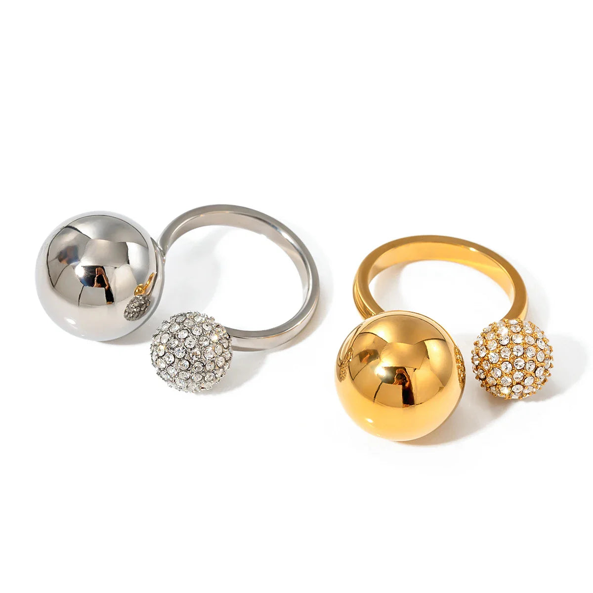 BowLift | Asymmetric Diamond Accented Sphere Ring