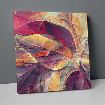 Abstract Fractal Light Pink Yellow Orange No. 2 Print on Canvas | Bowlift