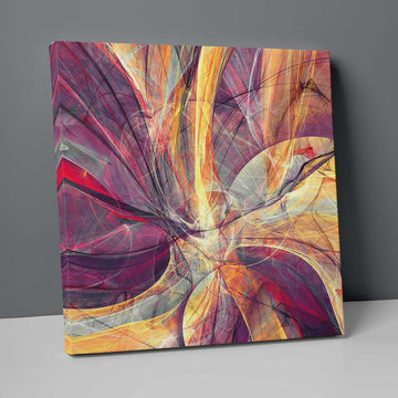 Abstract Fractal Light Pink Yellow Orange No. 5 Print on Canvas | Bowlift